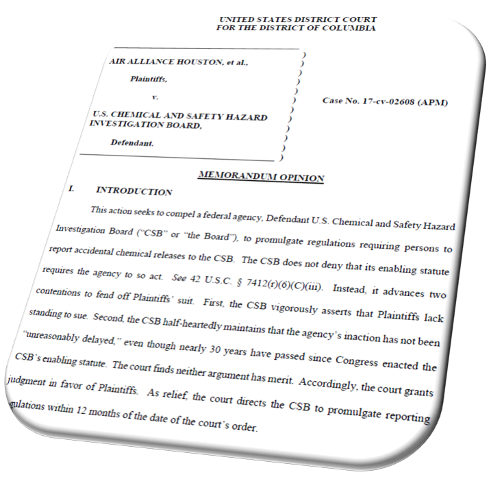 CSB Issues Notice of Proposed Rulemaking for New Accidental Release ...