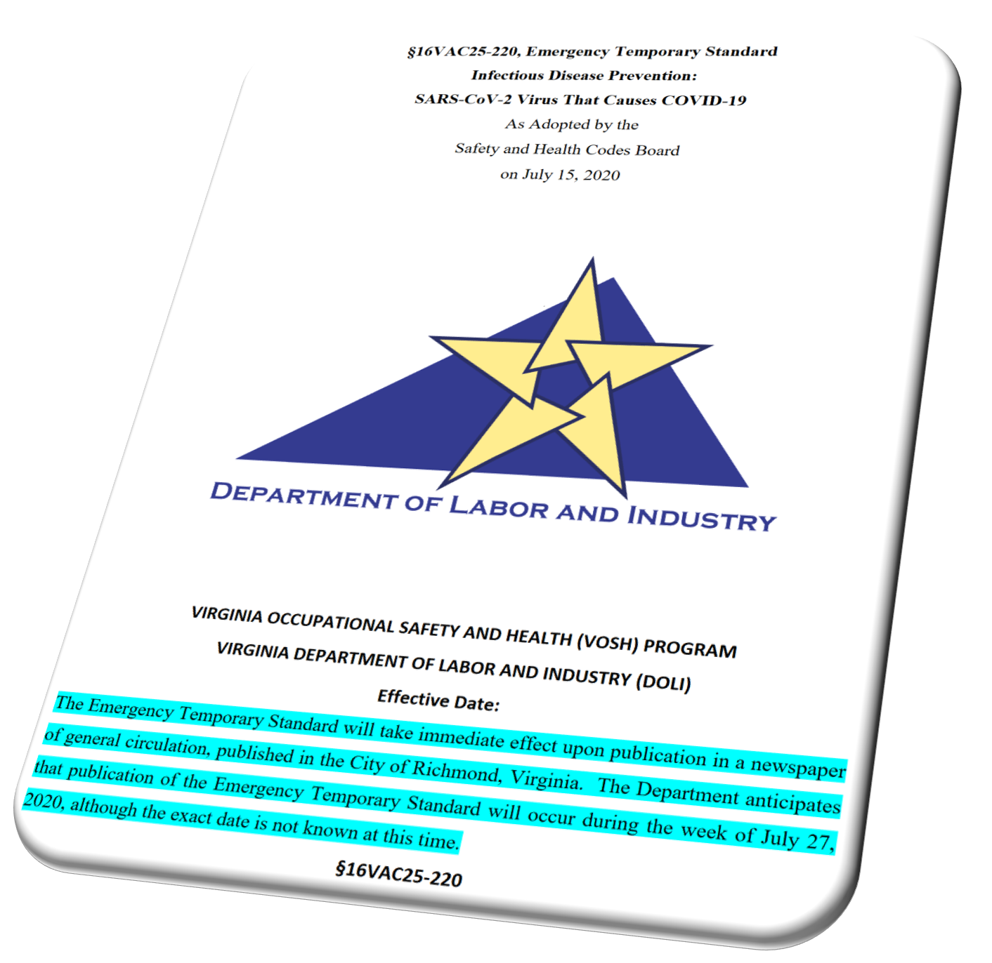 Virginia OSHA Moves to Make Permanent Its New Infectious Disease ...