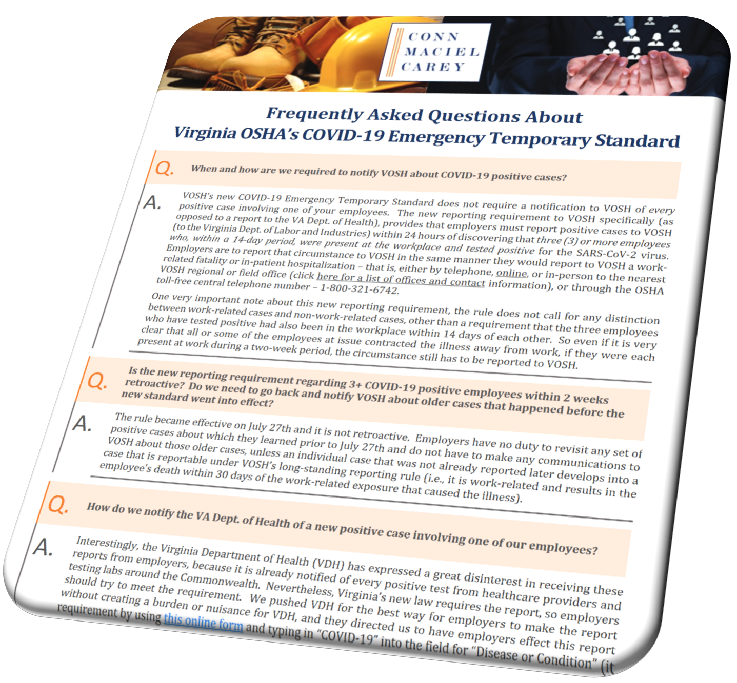 FAQs About Virginia OSHA’s New COVID-19 Emergency Temporary Standard ...