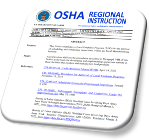 Local Emphasis Program for Food Manufacturers in Wisconsin – The OSHA ...